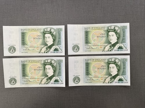 4 X CONSECUTIVE BANK OF ENGLAND ONE POUND £1 NOTE SOMERSET | eBay UK