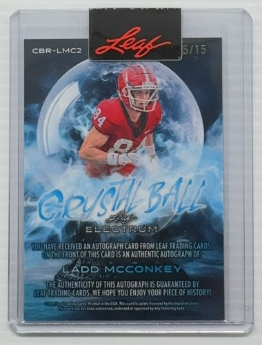 2024 Leaf Electrum Ladd McConkey Crystal Ball RC Rookie Auto #5/15 ...