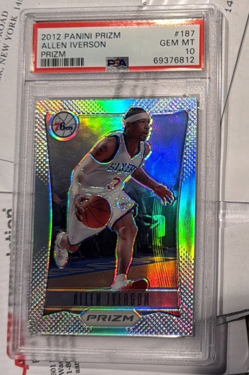 🔥2012 Prizm #187 SILVER PRIZM Allen Iverson PSA 10 Gem Mint 76ers HOF🔥 ...