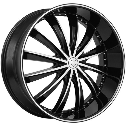 Borghini B19 24x9.5 6x135/6x5.5" +30mm Black/Machined Wheel Rim 24 ...