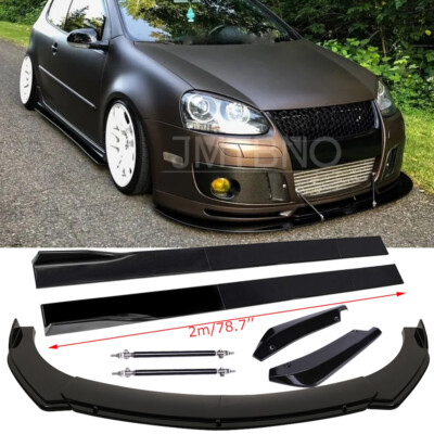 For VW Golf GTI MK5 MK6 MK7 Front Bumper Lip Spoiler + Side Skirts ...