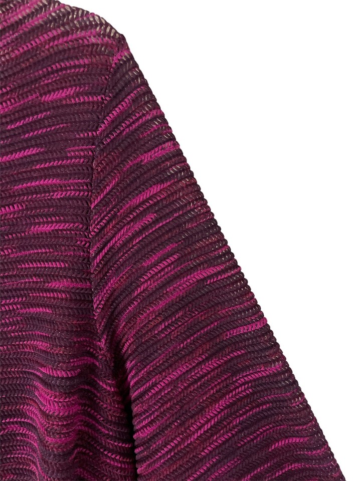 Catherines Top Womens 0X Purple Textured Stretch Knit V-Neck Tunic 3/4 ...