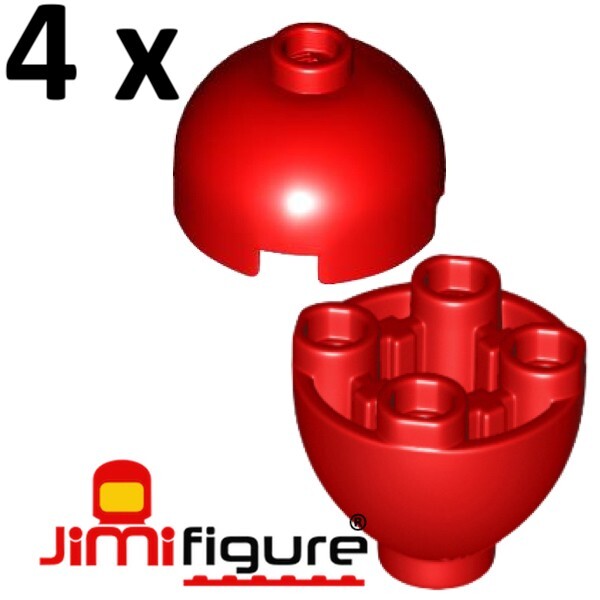 NEW 4 x LEGO Brick Round 2x2 with Dome Bottom Top Red Balloon 3262 ...