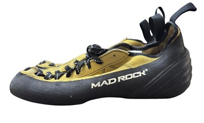 Mad Rock Mens Suede Rock Climbing Shoes Yellow Black Leather Lace Up sz ...