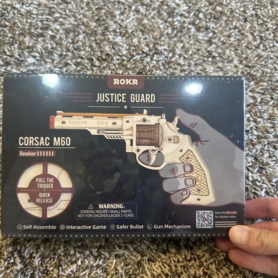 ROKR Justice Guard 3D Wooden Puzzle Corsac M60 Revolver Robotime: NIB ...