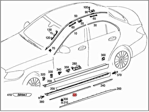 Genuine MERCEDES S205 W205 C-CLASS W205 Estate S205 Trim strip ...