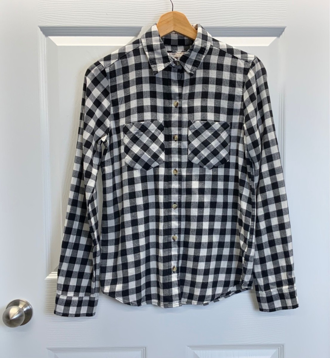 Black And White Buffalo Check Blouse Soft Buffalo Check Flannel: Cozy