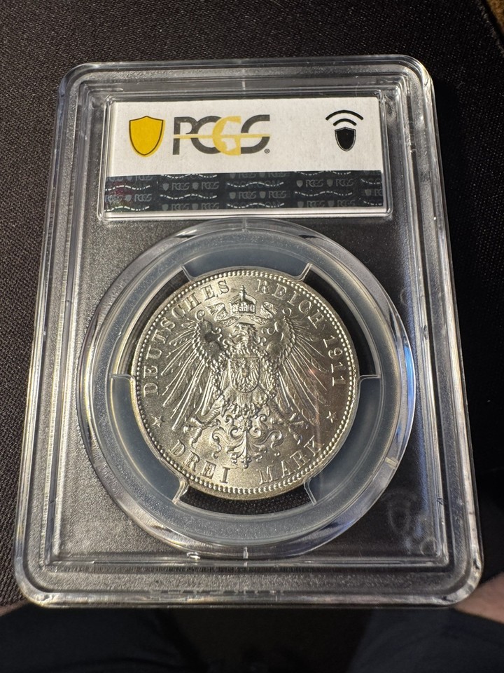 Germany 1911 J Hamburg 3 Mark PCGS MS65 Flashy Luster | eBay