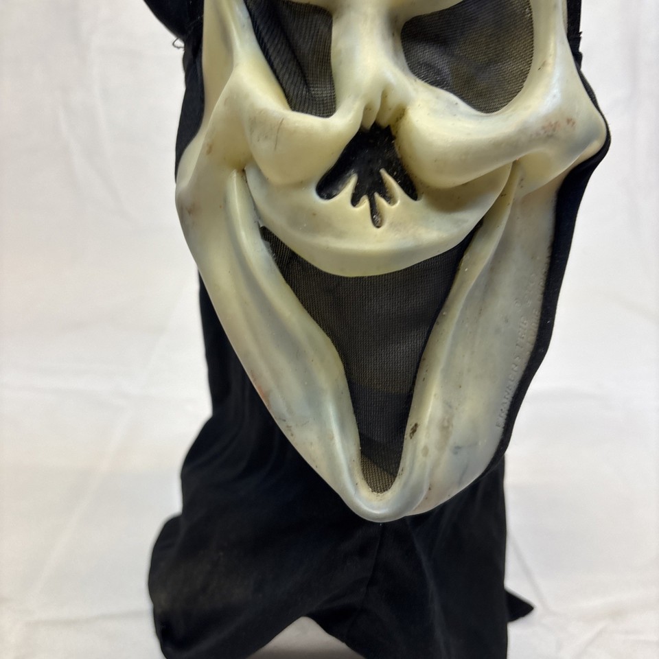 Vintage No Nose Scream GhostFace Mask Rubie's Costume Co. Stamp Glow in ...