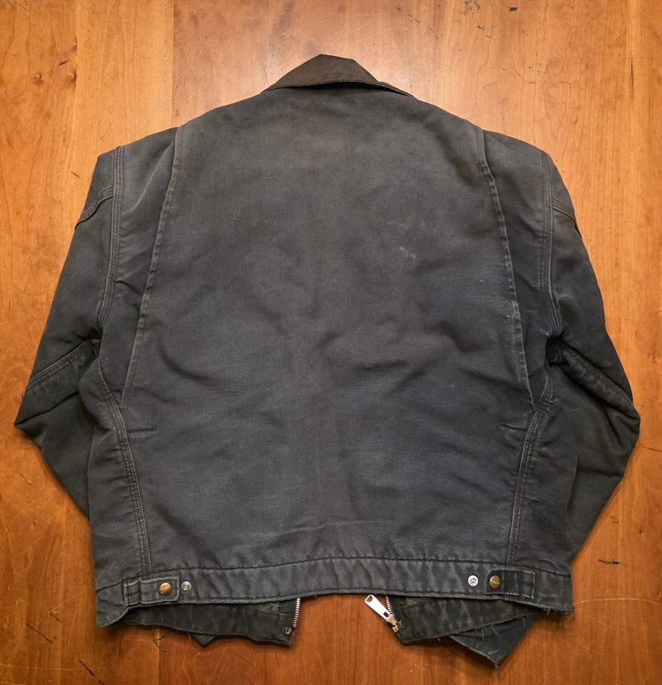 Carhartt Detroit Jacket (Well Worn/Broken Zipper), J01 BLK, Made in USA ...