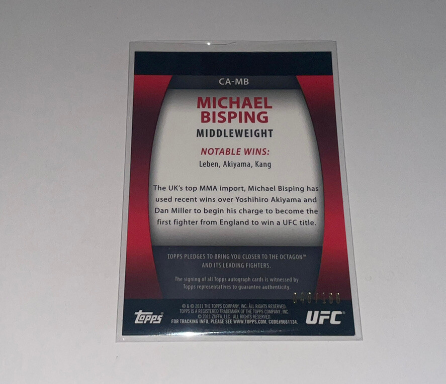 2011 Topps UFC Title Shot Contenders Autograph MICHAEL BISPING /188 | eBay