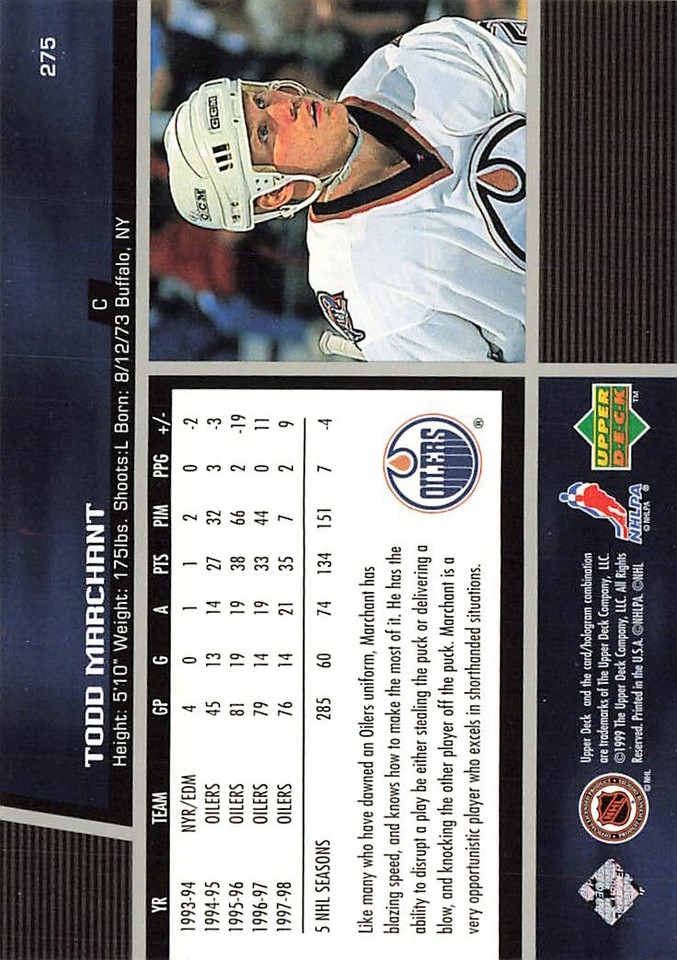 1998 Upper Deck Gold Reserve #275 Todd Marchant Edmonton Oilers | eBay