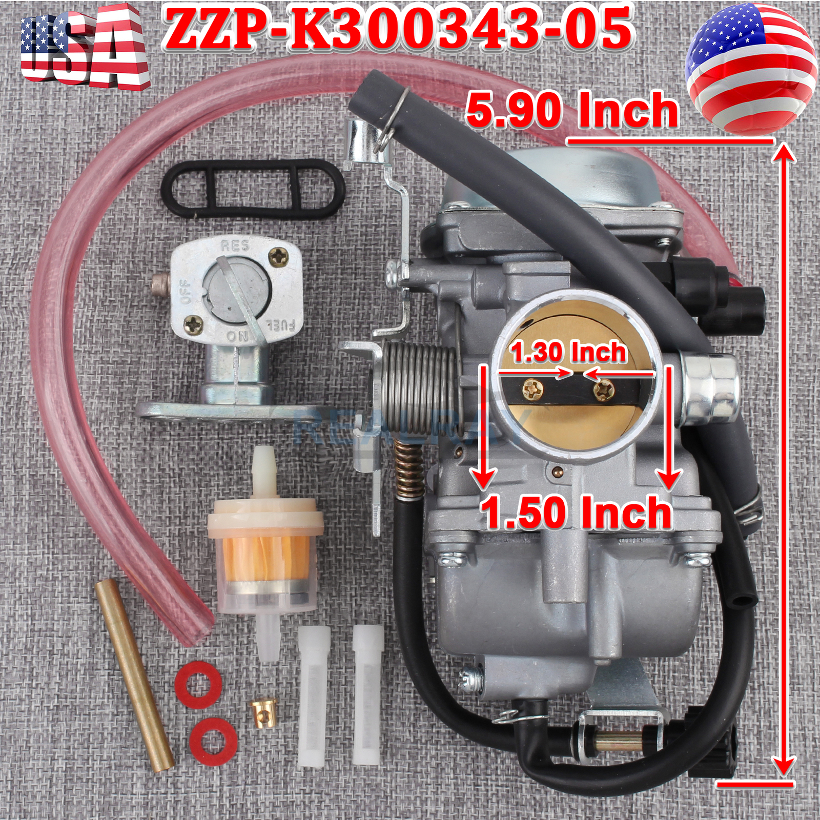 For Kawasaki Bayou 300 Carburetor KLF300B KLF300C 1988-2004 4 Stroke ...