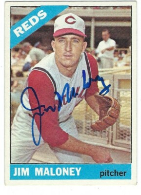 Autographed 1966 Topps #140 JIM MALONEY Cincinnati Reds card - COA | eBay