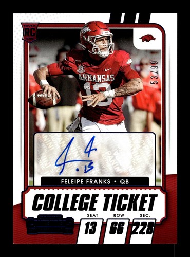 2021 Contenders Draft #309 Feleipe Franks Purple SP College Ticket ...