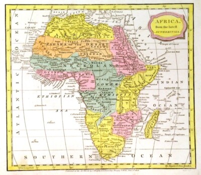 AFRICA (CONTINENT): Genuine antique map by Barlow published ca. 1810 | eBay