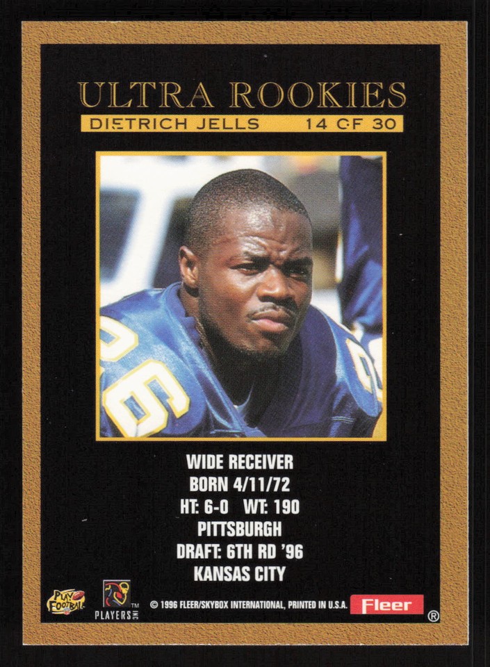 1996 Ultra Rookies #14 Dietrich Jells Card TCCCX | eBay