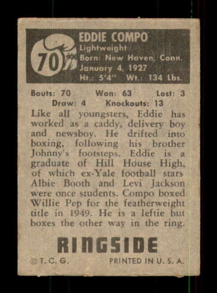 1951 Topps Ringside #70 Eddie Compo GVG 543061 | eBay