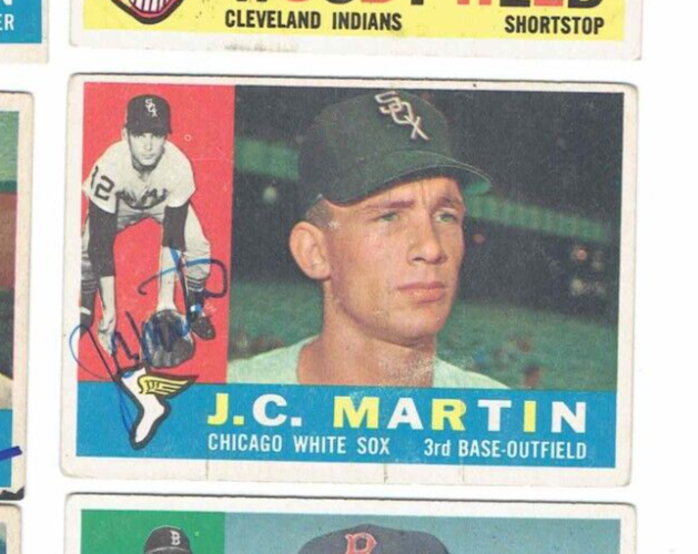 1960 Topps #346 J. C. MARTIN Chicago White Sox Autographed Baseball ...