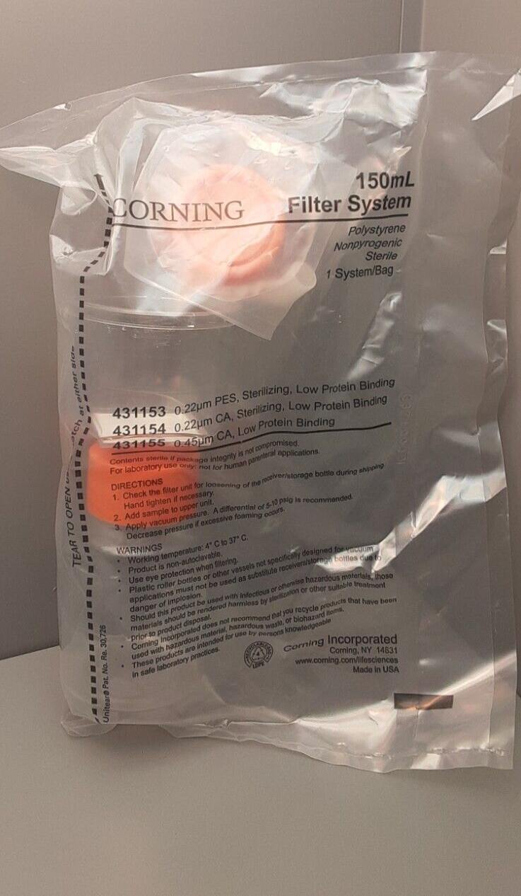 Corning Disposable Vacuum Filter System, 0.22um CA, 150 mL, (1) 431154 ...