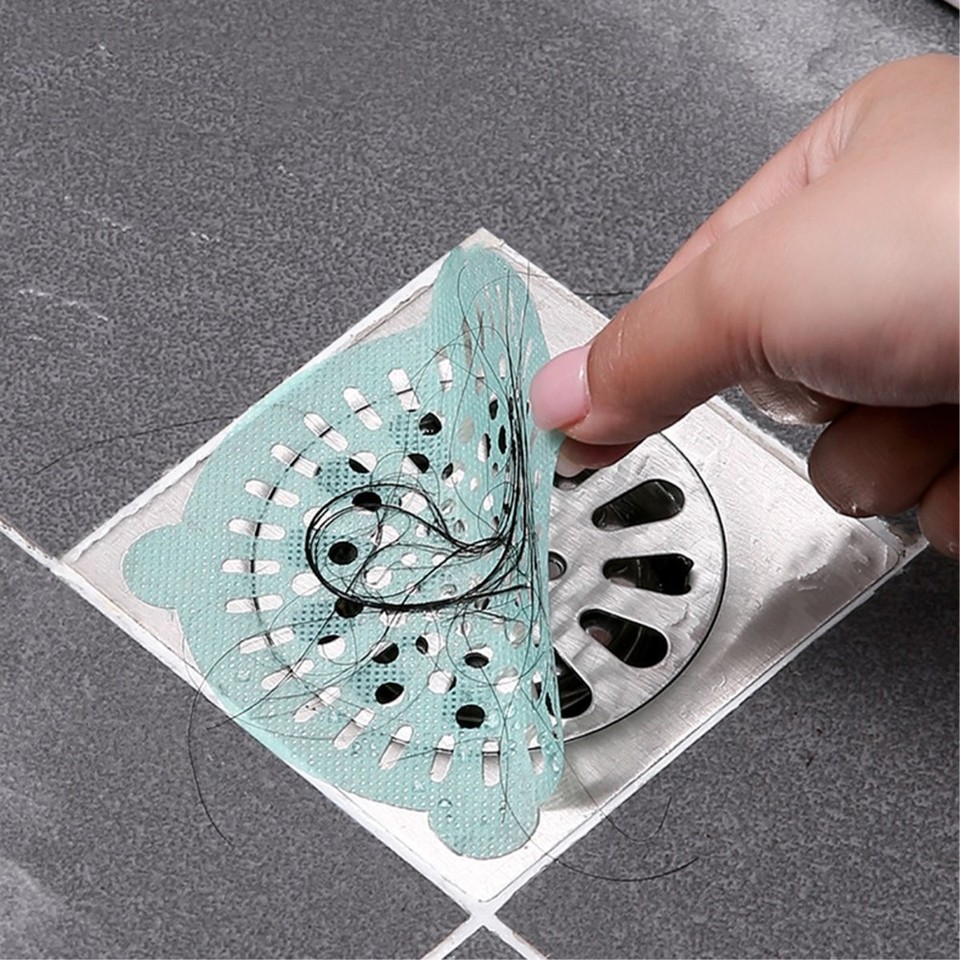 30 Pcs Disposable Sink Strainer Sticker Floor Drain Hair Filter Sticker ...