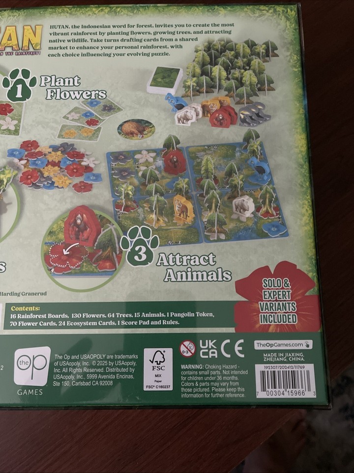 Hutan - Life in the Rainforest Board Game by The Op Games - NEW/SEALED ...