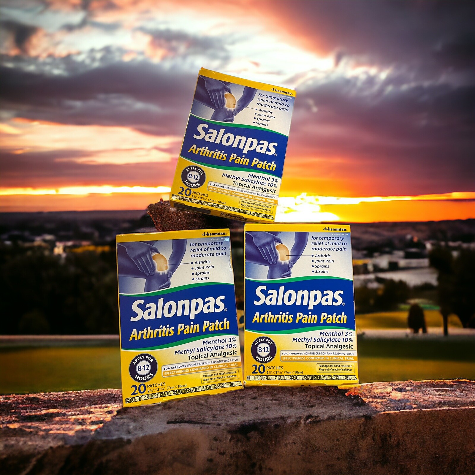 3 Salonpas Arthritis Pain Patch 20ea Joint Sprains Strains Exp11/2025 ...