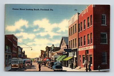 FREELAND PA PENNSYLVANIA OLD VIEW ON CENTER STREET LOOKING SOUTH ...