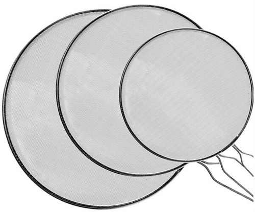 Home Basics 3 Piece Finely Netted Mesh Splatter Screen Set, White ...