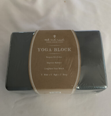 Oak & Reed Yoga Foam Block Fashion Forward Fitness 9" x 6" x 3" Gray ...