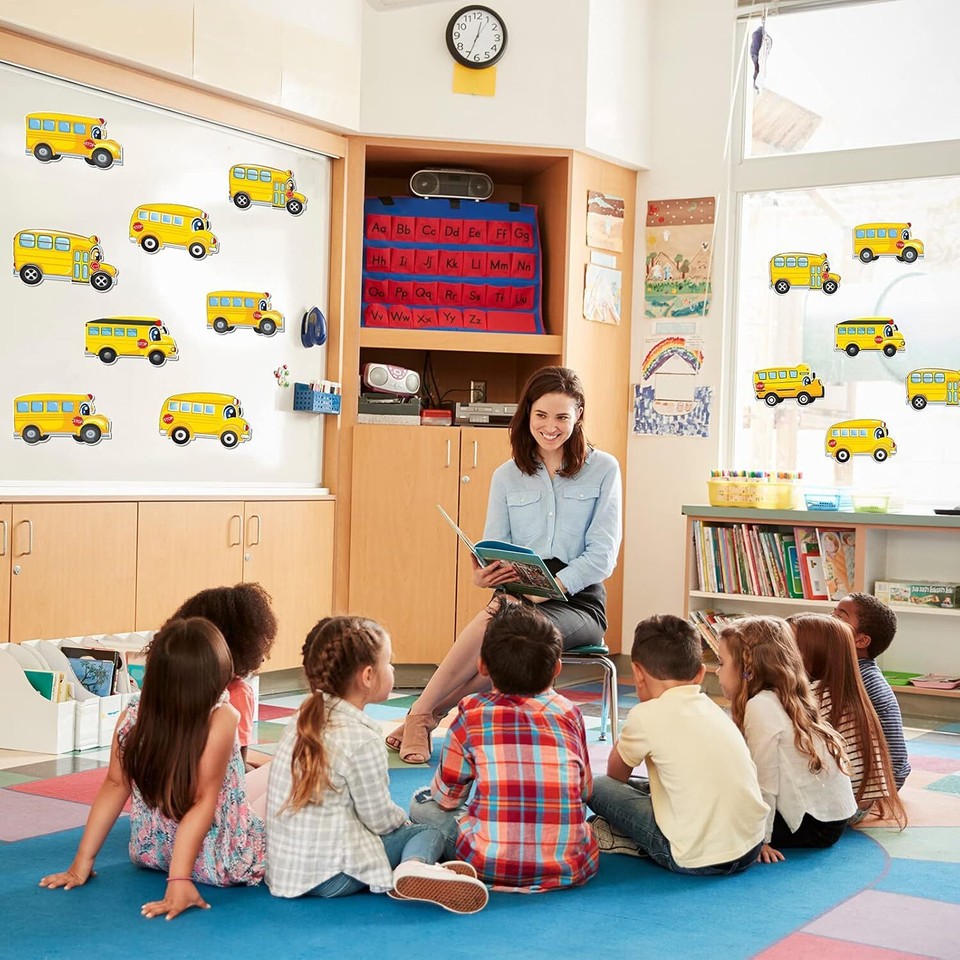 45 Pieces Colorful School Bus Cut-Outs, Accents Paper 6.1 x 3.8 inch | eBay