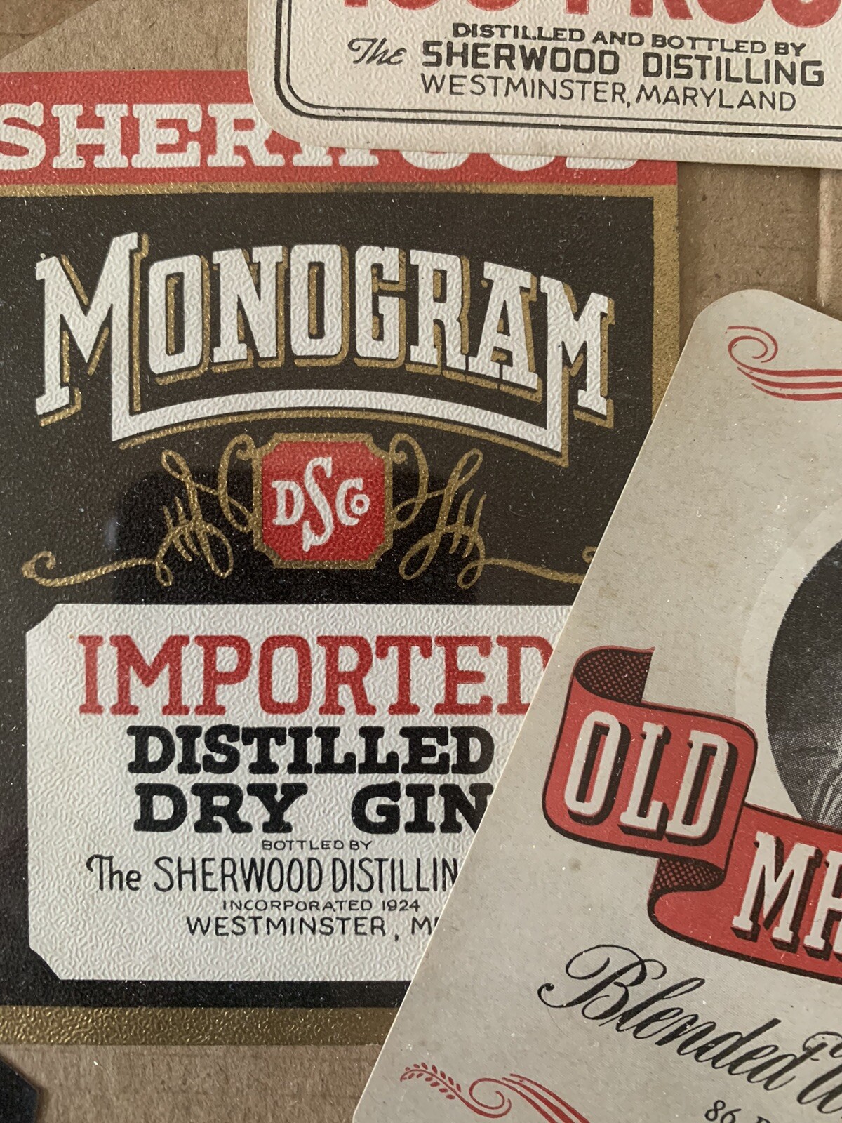 vintage Sherwood distillery Westminster, md whiskey labels 9 labels all ...