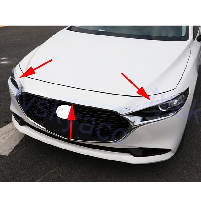 Car Grille Lip Cover For Mazda 3 2019 2020 Front Hood Bonnet Trim Strip ...