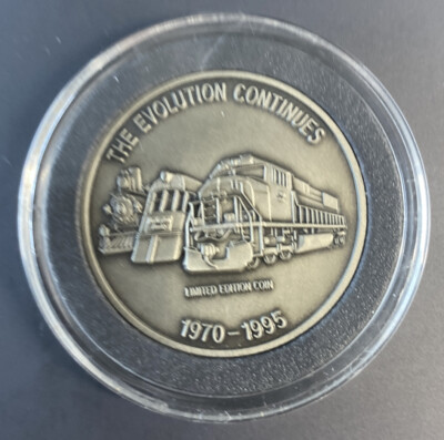 Burlington Northern 1970 1995 25th Anniversary Coin Train Transport ...