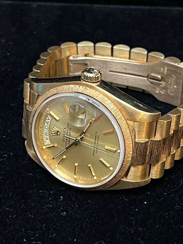 1979 Rolex Day-Date 18078 Champagne Dial 18K President Bark No Papers ...