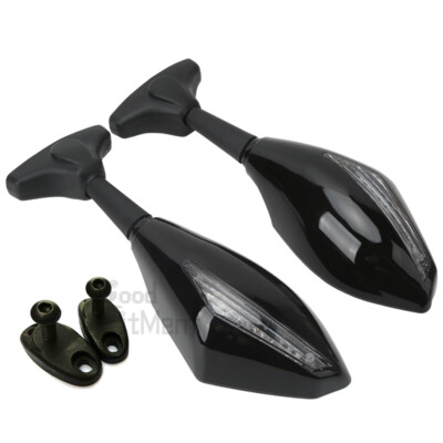 Motorcycle Mirrors LED Turn Signal For Kawasaki Ninja 250 250R EX250F ...