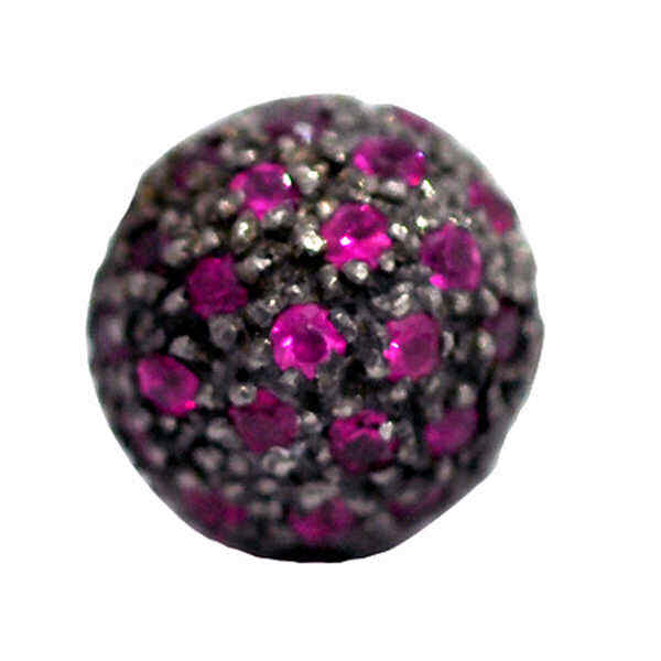 0.96ct Ruby Black Rhodium Oxidized Bead Spacer Finding 925 Starling ...