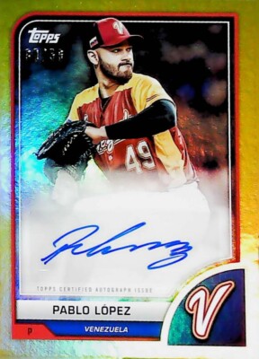 2023 Topps WORLD BASEBALL CLASSIC WBC AV-PL PABLO LOPEZ VENEZUELA AUTO ...
