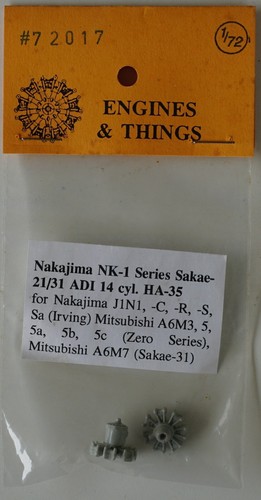 Engines & Things 72017 1/72 Nakajima Sakae-21/31 ADI 14cyl Mk.1 Serie ...