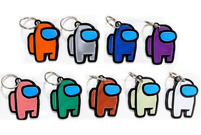Among Us Keychain. Among Us Game Keychains . 3D Printed Video Game Gift ...