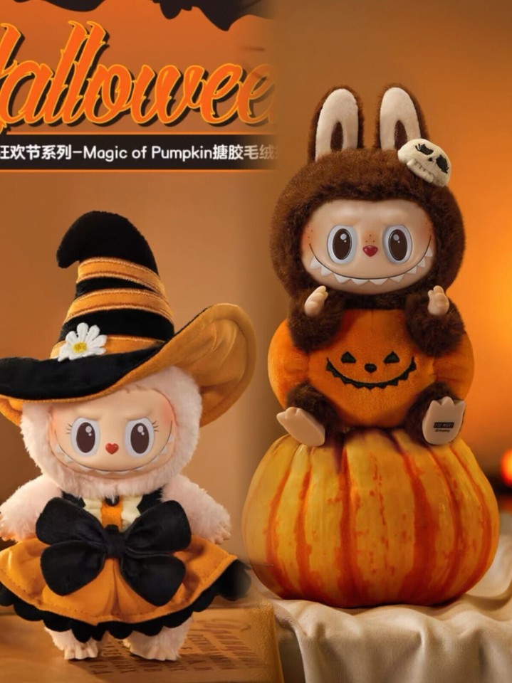 Authentic Pop Mart LABUBU&Mokoko Happy Halloween Pumpkin+Witch 💯 ﻿Free ...