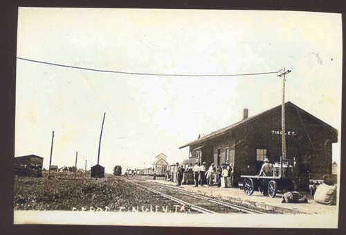 REAL PHOTO TINGLEY IOWA RAILROAD DEPOT TRAIN STATION POSTCARD COPY | eBay