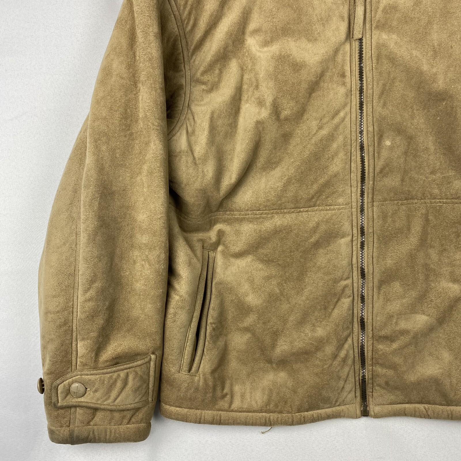 TRUMP PLAZA SUEDE LEATHER JACKET MENS MEDIUM TAN VINT… - Gem