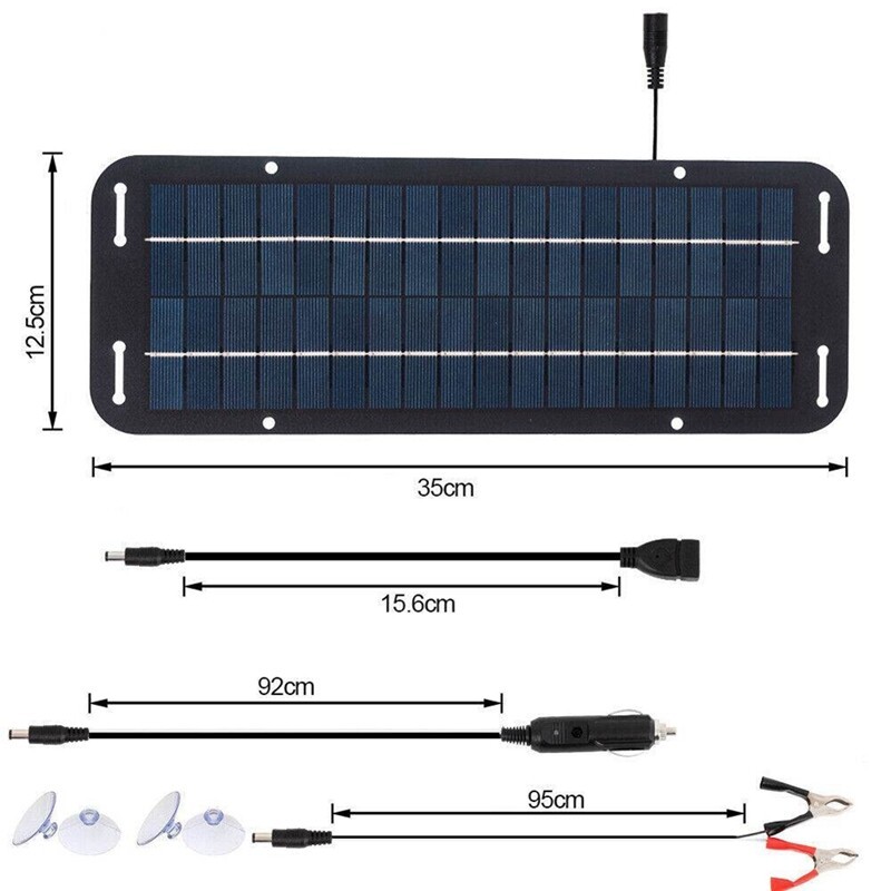 12V 30W Portable Solar Panel Trickle Battery Charger Car Van Boat ...