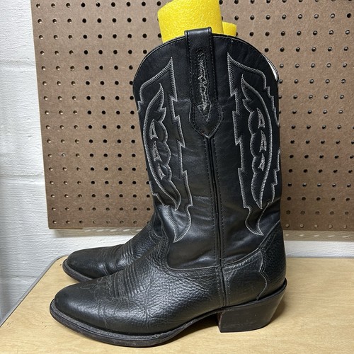 DOUBLE H Cowboy Western Boots Black Leather Size 12 D DH1503 | eBay