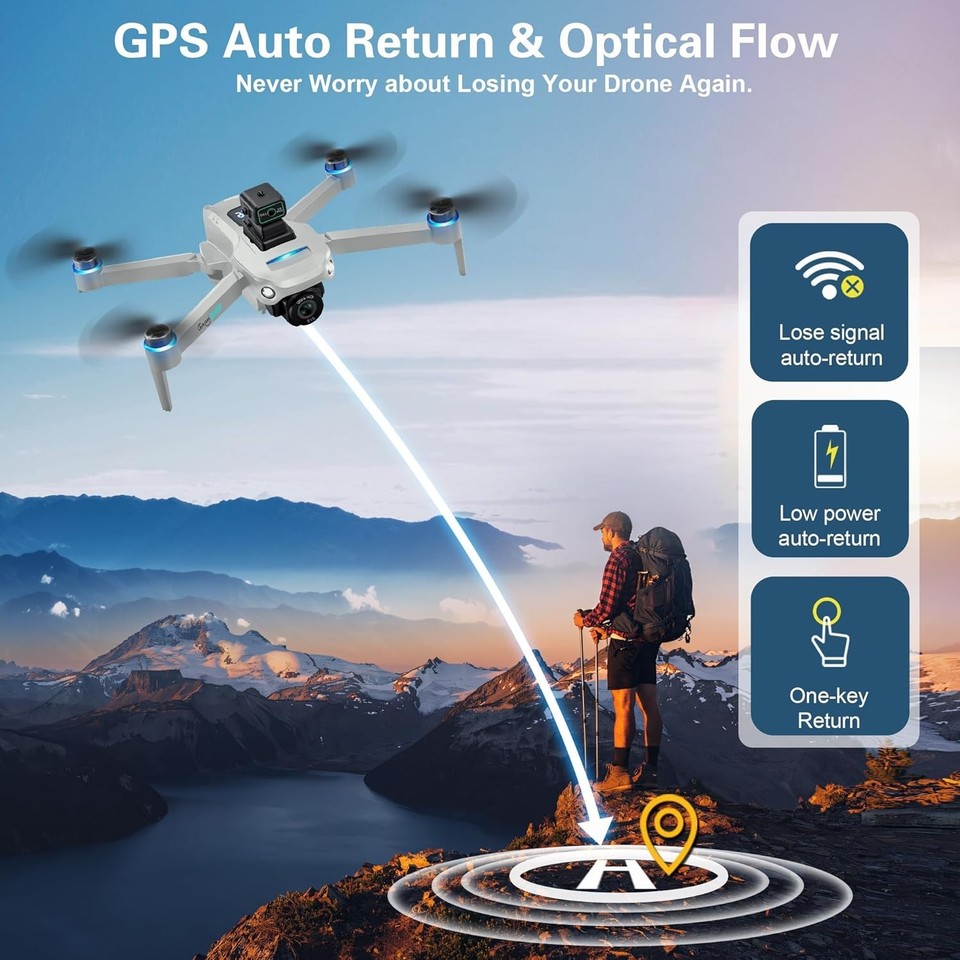 Professional GPS Camera Drone, Easy Control with 60 Mins Flight Amazing ...