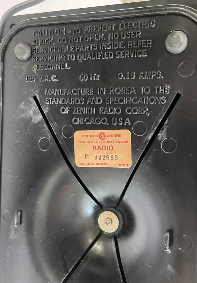 Zenith Model R472 AM/FM Radio Alarm Clock Circle of Sound Alarm NOT ...