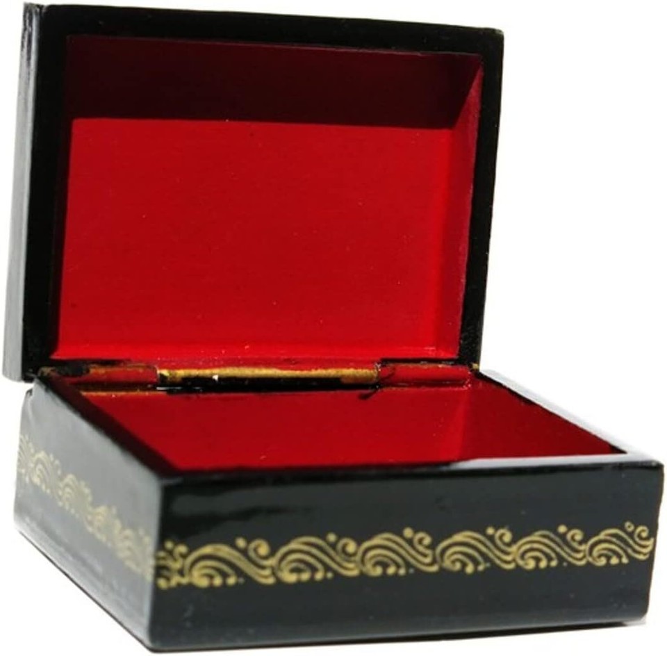 Miniature Handmade Russian Lacquer Keepsake Jewelry Box Trinket Fairy ...
