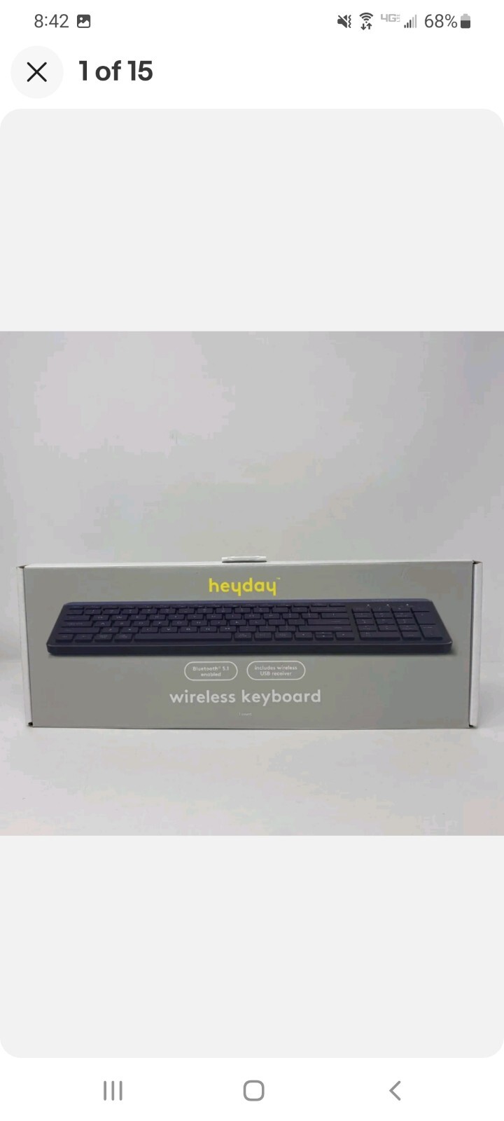 Heyday Wireless Keyboard, Bluetooth 5.1 Enabled, Includes Wireless USB ...