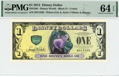 2013 $1 Disney Dollar Ursula PMG 64 EPQ (DIS166) | eBay